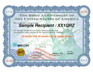 QRZ Operating Awards Homepage - 250th Anniversary of the United States ...